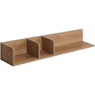 Hhg Wandregal HHG 428, H&auml;ngeregal Regal Holzregal Schweberegal, 3 F&auml;cher 20x120x21cm natur