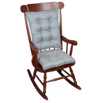 Klear Vu Omega Anti-Rutsch Schaukelstuhl Kissen Set mit Dicker Polsterung und getuftet Design, inklusive Sitzpolster & Rückenkissen mit Bändern für Wohnzimmer 