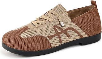 Generic Baskets Compens&eacute;es Femme Pas Cher sans La&ccedil;Age Chaussures De Course Rembourr&eacute;Es Semelles Souples Coussin dair Maille Solide Lacets Imprim&eacute;Es Couleur Un