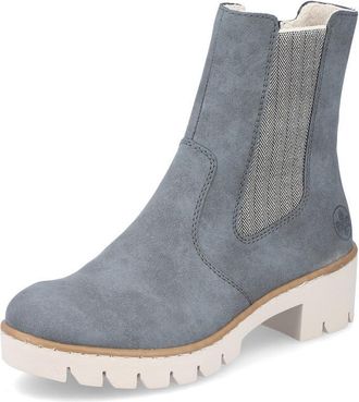 Rieker Damen Chelsea Boots X5780, Frauen Stiefeletten,Booties,halbstiefel,Kurzstiefel,uebergangsschuhe,uebergangsstiefel,hoch,blau (14),41 EU / 7.5 UK