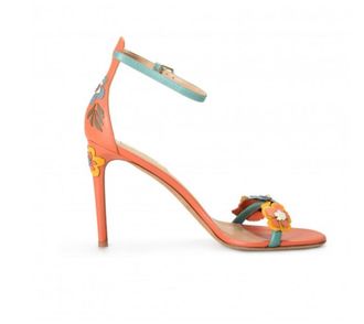 Valentino Garavani Floral Embellished Leather Sandals Size 39