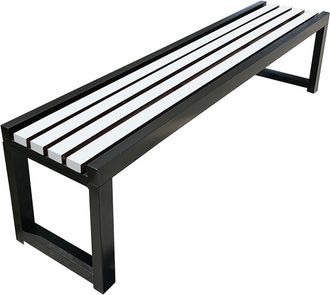 Generic Parkbank Holzbank im Freien, Terrasse im Freien Freizeitbank, Geeignet für Rasen, Veranda, Lawn, Porch, Pathway,N(Size:1.2m,Color:Schwarz + Weiß)