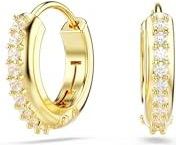 Swarovski Anneaux doreilles Matrix, Taille ronde, Blanches, Placage de ton or