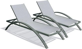 DCB Garden Dcb Garden - barcelona - Set mit 2 Sonnenliegen, Aluminium und Textilene