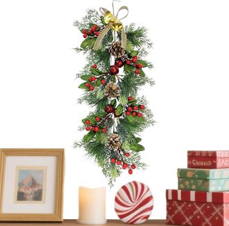 Generic Feiertags-Beerenzapfen-Girlande - dekoratives Jingle-Band, Zweigkreis, schneegek&uuml;sstes Arrangement, Pl&uuml;schlaub, YuletideArt Display, WarmSpirit-Stylin