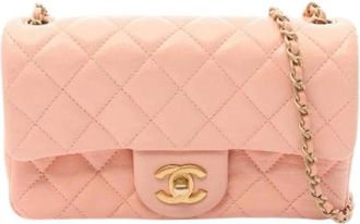Chanel Pre-owned Mini Matelasse Sac Bandouli&egrave;re en Cuir dAgneau - Femme - Pre-owned - Rose - Taille: ONE Size