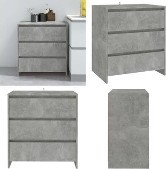 vidaXL Vidaxl - Buffet Gris béton 70x41x75 cm Bois dingénierie - Buffet Gris - Meuble Rangement - Armoire Laterale - Commode - Mobilier Salon - Home &