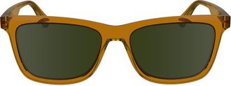 Calvin Klein Jeans Unisex Adult Sunglasses CKJ24601S - Caramel with Solid Green Lens