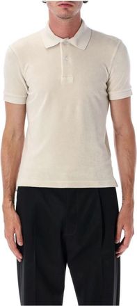 Tom Ford Homme, Tops, Blanc, Taille: 2XL Polo en tissu &eacute;ponge