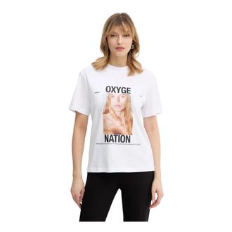 Patrizia Pepe Bedrucktes T-Shirt - - Tops - Damen - Wei&szlig; - M