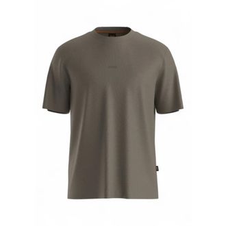 HUGO BOSS Homme, Tops, Brun, Taille: XS T-shirt Marron Coton Col Rond