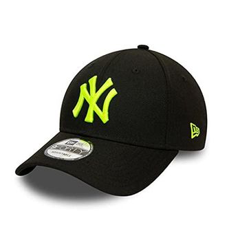 New Era New York Yankees MLB Pop Logo Black Neon Yellow 9Forty Adjustable Snapback Cap - One-Size