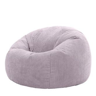 Icon Brand Kingston Sitzsack Cord, Lila, Sitzsack Erwachsene mit Füllung, Bean Bag, Cord Sessel, Lounge Sessel, Lounge Stuhl, Schlafzimmer, Wohnzimmer, Wohnzimme