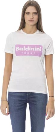 Baldinini Trendige Wei&szlig;e Baumwolltops T-Shirt - - Tops - Damen - Wei&szlig; - XS