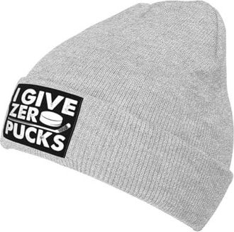 Generic Bonnet Tricot&eacute; Hockey Dr&ocirc;le, Je Donne Z&eacute;ro Aux Palets Classique Casquette De Cr&acirc;ne &Agrave; Revers Thermique Bonnet Thermo pour Shopping Temps Froid Sport