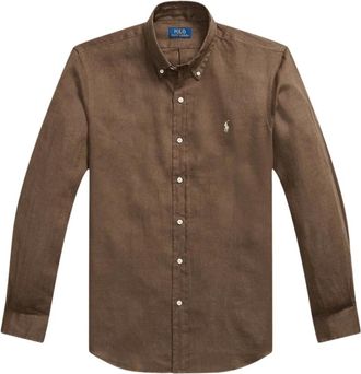 Polo Ralph Lauren Homme, Chemises, Brun, Taille: XL Chemise en lin coupe ajust&eacute;e