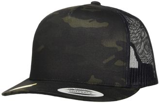 Flexfit Yupoong Unisex Multicam Trucker Cap, Black, one Size