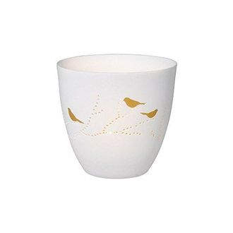 R&auml;der Unbekannt Zuhause Oiseaux de lumi&egrave;re de po&eacute;sie Blanc &Oslash; 9,3 cm, Hauteur 9 cm