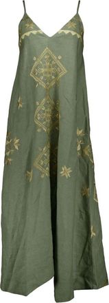 Greek Archaic Kori Femme, Robes, Vert, Taille: 38 FR V-Neck Maxi Sundress