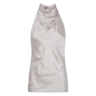 Balmain Femme, Tops, Beige, Taille: 40 FR Satin Halterneck Top