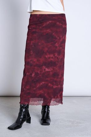 JAN 'N JUNE Damen vegan Maxirock Aus Netzstoff Smuk Carmine Curl&acirc;EURoe