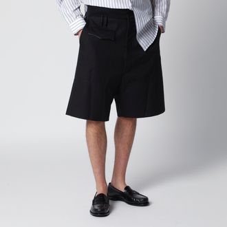Namacheko Schwarze Bermuda-Shorts aus Baumwolle