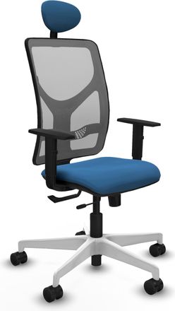 Piqueras y Crespo Call Center Stuhl mit 1D-Armlehnen, h&ouml;henverstellbarer Lendenwirbelst&uuml;tze und festem Kopfteil, ausgestattet mit Syncro/Traslack und Schneideschaum, Gr