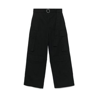 Jil Sander Bundfaltenhose mit G&uuml;rtel und Taschen - - Trousers - Herren - Schwarzk - L