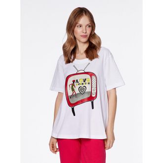 Love Moschino T-Shirt W4H8301M 3876 Wei&szlig; Relaxed Fit