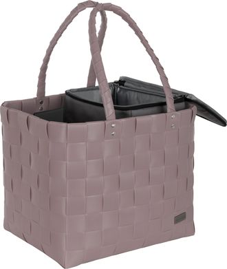 Normani Einkaufskorb Einkaufstasche mit Flechtkorb 20 Liter Volumen - Picknicktasche Tasche mit K&uuml;hlfunktion Farbe Altrosa Gr&ouml;&szlig;e kleine K&uuml;hltasche