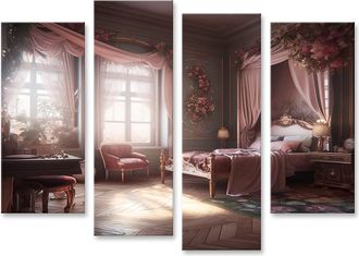 Islandburner Prime Bild auf Leinwand Rokoko Schlafzimmer Blumen Bilder Wandbilder Poster