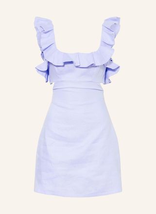 Zimmermann Leinenkleid Indra Frilled Mit Volants Und Cut-Outs blau