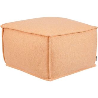Beliani Pouf en Coton Billes EPS Carr&eacute; Ottoman Repose-Pieds Salon Chambre Accessoire Orange Sherali