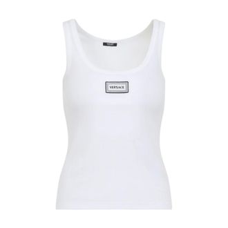 Versace Femme, Tops, Blanc, Taille: 36 FR Hauts sans manches