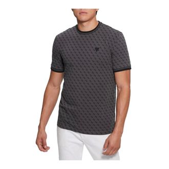 Guess Homme, Tops, Noir, Taille: 2XL T-shirt Monogramme - Noir Logo Patch