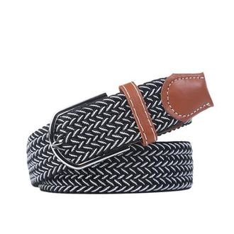 Generic Ceinture &eacute;lastique en toile tiss&eacute;e avec boucle ardillon tricot&eacute;e pour homme et femme, 22, 3.3cmX107cm