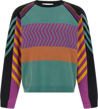Kiko Kostadinov Kiko Kostadinov, Homme, Pulls, Multicolore, Taille: S Gizi Panelled Jacquard Knit Sweater