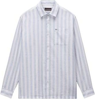 Napapijri Chemise droite Brolio en coton et lin