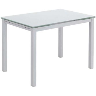 Oresteluchetta K&uuml;chentisch mit ausziehbarer Glasplatte 110-170x76cm Cleve - Wei&szlig;