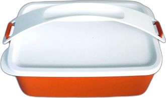 Tupperware Click to Go Stapel und klick 1,5 L mit Griff Lunchbox Picknickset Lunch Box orange weiß