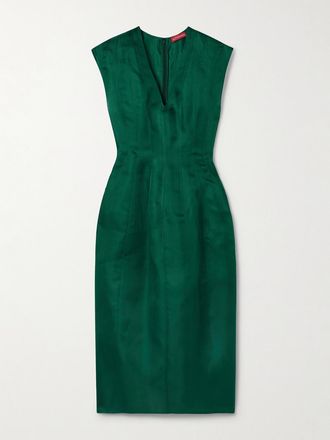 Altuzarra Bichette Midikleid Aus Seidenorganza - Gr&uuml;n