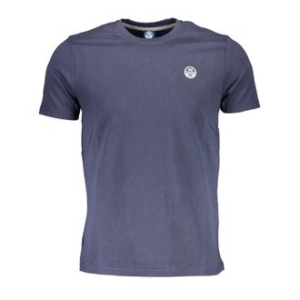 North Sails Blaues Baumwoll-T-Shirt mit Logo - - Tops - Herren - Blau - XL
