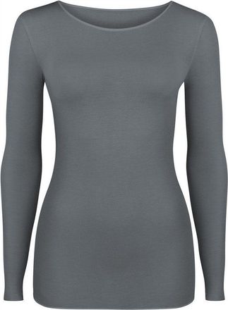 Nur Die Longsleeve NUR DIE X KILIAN KERNER Damen Langarmshirt Roundneck mit Kaschmir Wide-Neck-Ausschnitt - kombiniert perfekt W&auml;rme, Weichheit und Stil