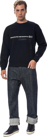 Replay Herren Sweatshirt mit Logo ohne Kapuze, Black 098 (Schwarz), XXL