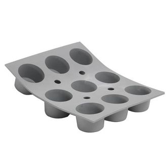 De Buyer De Buyer - Plaque de 9 mini Muffins ELASTOMOULE en mousse de silicone - 21 x 17,6 cm, diam&egrave;tre 4,5 cm
