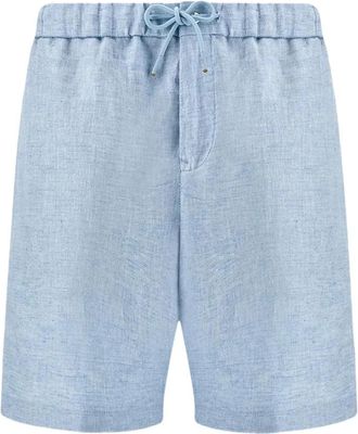 Paul & Shark Homme, Shorts, Bleu, Taille: L Shorts en lin avec cordon de serrage
