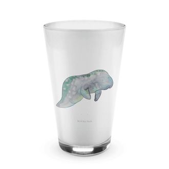 Mr. & Mrs. Panda Latte Macchiato Glas Seekuh Chillen - Geschenk, Wasserglas, kaffeeglas, Seekühe, Süßigkeiten, Meer, Cocktailglas, Essen, Diät, Longdrinkglas, Abnehmen