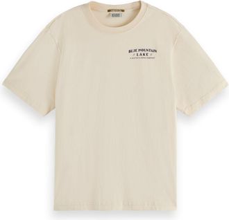 Scotch & Soda Damen T-Shirt Washed Artwork Loose T-Shirt, Soft Ice,XL