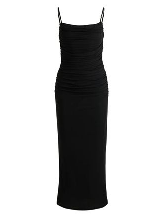 HUGO BOSS robe courte à fronces - Noir