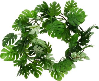 Happyyami K&uuml;nstliche Monstera Blattranke aus Seide Wetterbest&auml;ndig Gr&uuml;n Flexibel Biegsam Langlebige Deko f&uuml;r Wand und Decke Ganzj&auml;hrige Pflanzendekoration